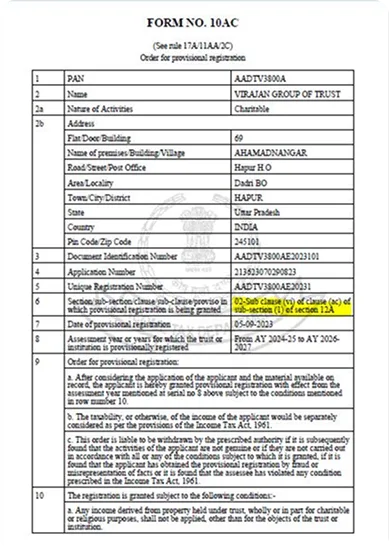 Required Documents For 12A Registration-Udyog Suvidha Kendra